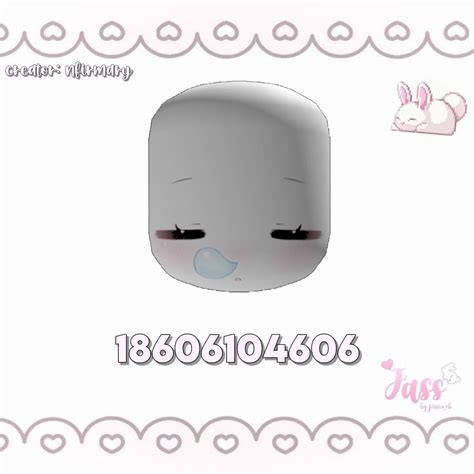 Cute Roblox Face Id Codes