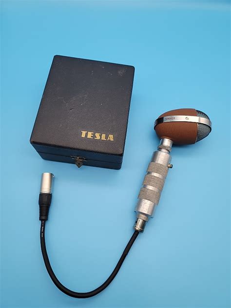 Vintage 1950s Czech Tesla Egg Microphone W Cough Button Reverb