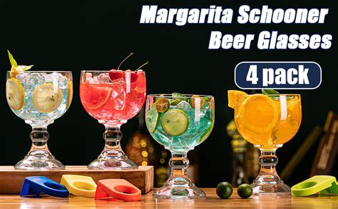 Wookgreat Schooner Juego De 4 Vasos De Cerveza De 22 Onzas Vaso De