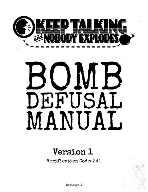 Keep Talking And Nobody Explodes Bomb Defusal Manual And Game Guide