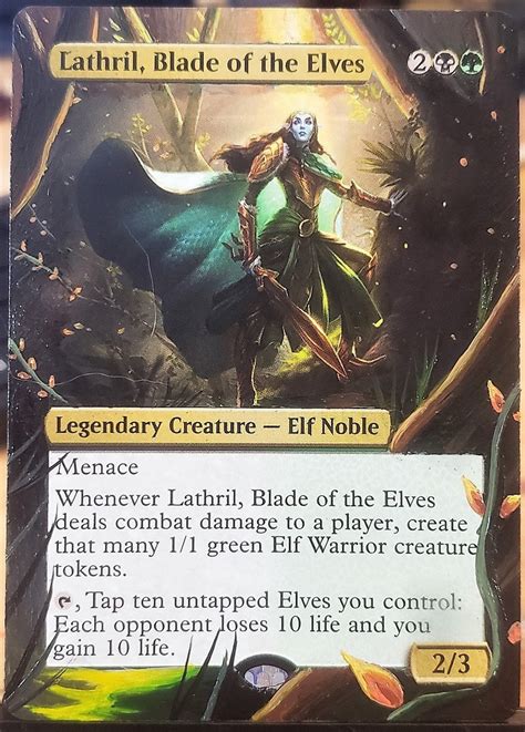 Lathril Blade Of The Elves Full Art Altered Mtg Etsy