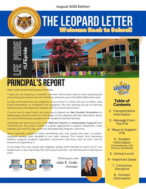 📬 The Leopard Letter Lake Forest Elementary Facebook