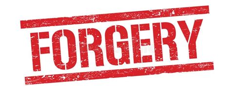 Forgery Text On Red Vintage Lines Stamp Stock Illustration