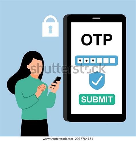 Woman Using Security Otp One Time Stock Vector Royalty Free 2077764181 Shutterstock