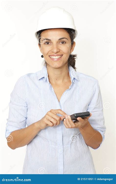 Female Engineer Calculating Stock Image Image Of Business Calculate