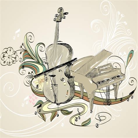 Premium Vector Hand Drawn Illustration Of Classical Musical Instruments
