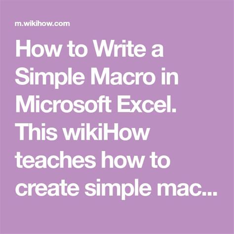 How To Write A Simple Macro In Microsoft Excel Microsoft Excel