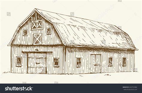 Simple Barn Drawing