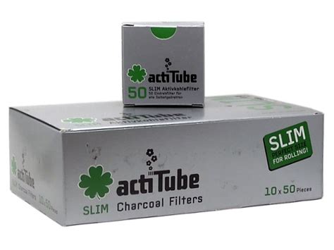 Actitube Slim 7mm Ενεργού Άνθρακα με 50 Φίλτρα Συσκευασία των 10