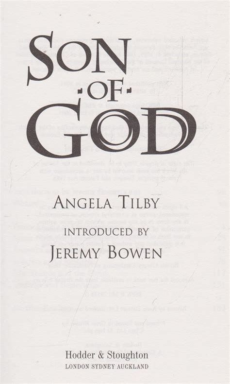 Son Of God Tilby Angela 9780340785782 Books