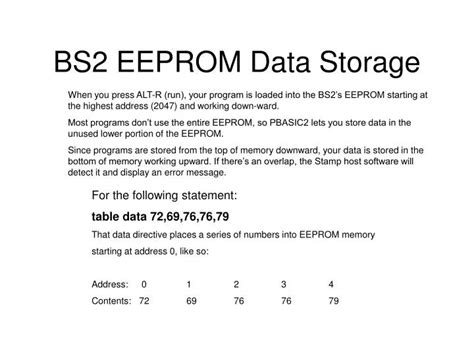 Ppt Bs2 Eeprom Data Storage Powerpoint Presentation Free Download Id3001472