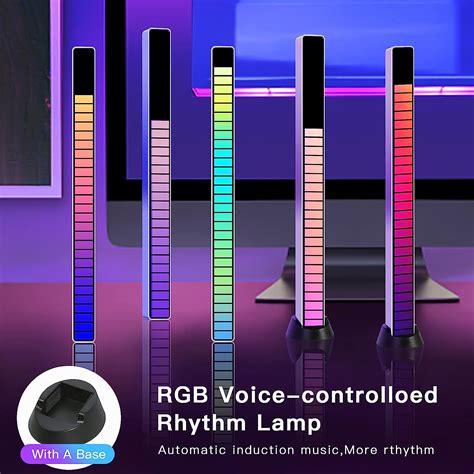 2pcs Rgb Voice Activated Pickup Rhythm Lightrechargeable Usb Sound