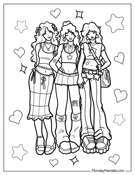 20 Y2k Coloring Pages Free Pdf Printables Cartoon Coloring Pages