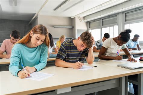 College Student Taking Exam