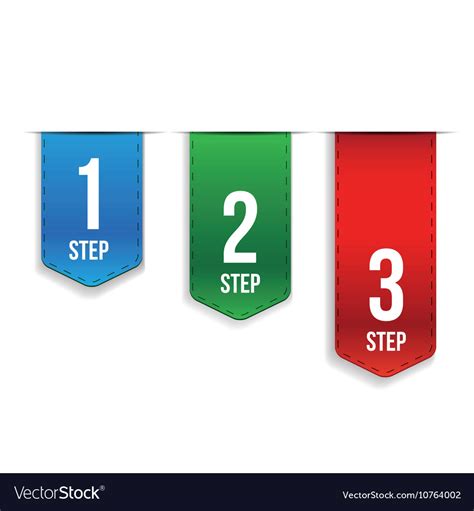 Step One Two Three Progress Royalty Free Vector Image