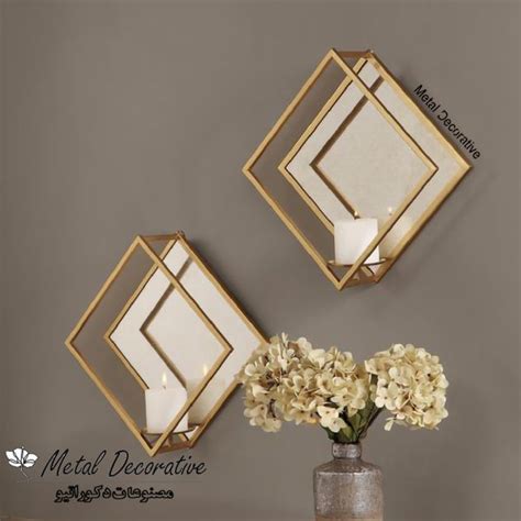 خرید جاشمعی فلزی دیواری طرح سنتی مستطیلی بهترین قیمت و کیفیت تولیدی