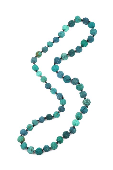 Cotton Silk Sw Patch Kantha Small Nuts Long Necklace Ws2706 Tel