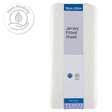 Tesco White Jersey Fitted Sheet 180 Cm X 200 Cm Tesco Online Tesco From Home Tesco Doboz Webshop