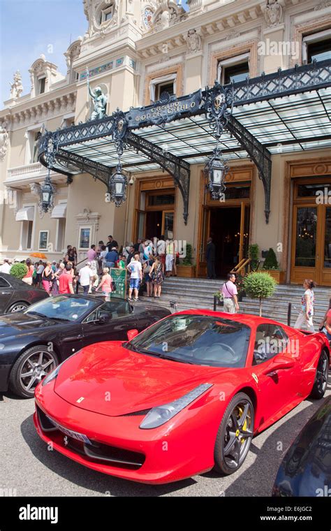 Red Ferrari 458 In Monte Carlo An Area Of The Principality Of Monaco