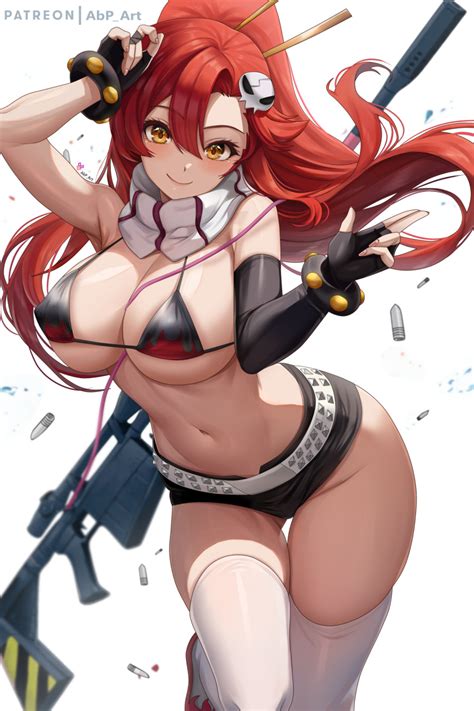 Rule 34 1girls Abp Art Bikini Top Booty Shorts Breasts Female Gun Huge Breasts Light Skinned