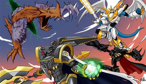 Alphamon Alphamon Ouryuken Imperialdramon Imperialdramon Fighter