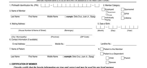 Cf1 Philhealth Form ≡ Fill Out Printable Pdf Forms Online
