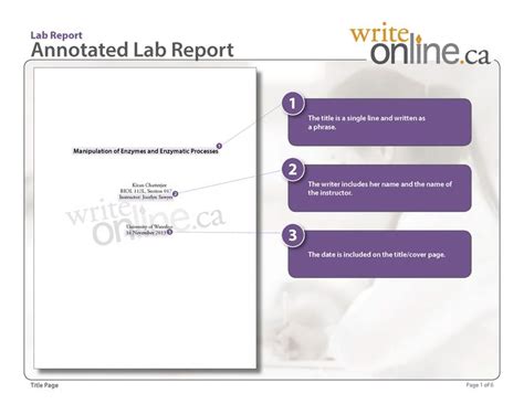 Lab Report Sample Title Page Report Writing Lab Report Template Guided Writing