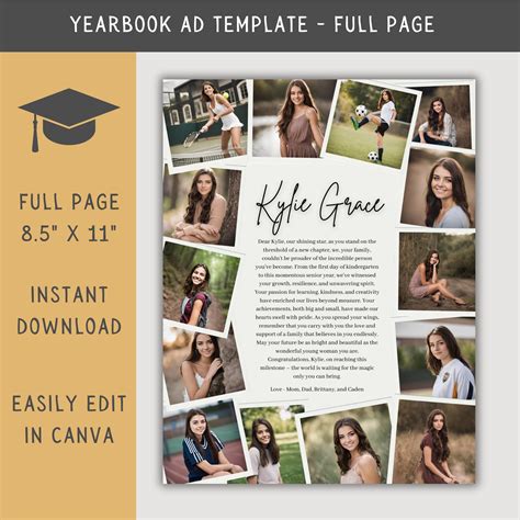 High School Senior Yearbook Page Samples Graduation Senior Yearbook Or