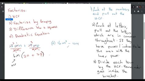 Factorizing Hcf And Grouping Youtube