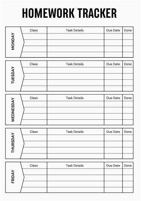 Homework Tracker Etsy Uk Planificateur De Devoirs Conseils D