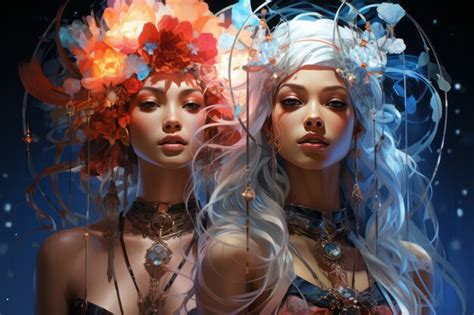 Free Ai Image Illustrated Rendering Of Twin Avatar