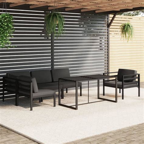 Vidaxl 6 Cz Zestaw Mebli Ogrodowych Poduszki Aluminium Antracyt