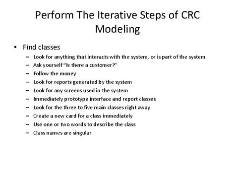 Crc Modeling Recap Class Modeling How To Identify
