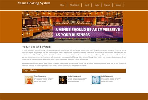 Python Django And MySQL Project Venue Booking System