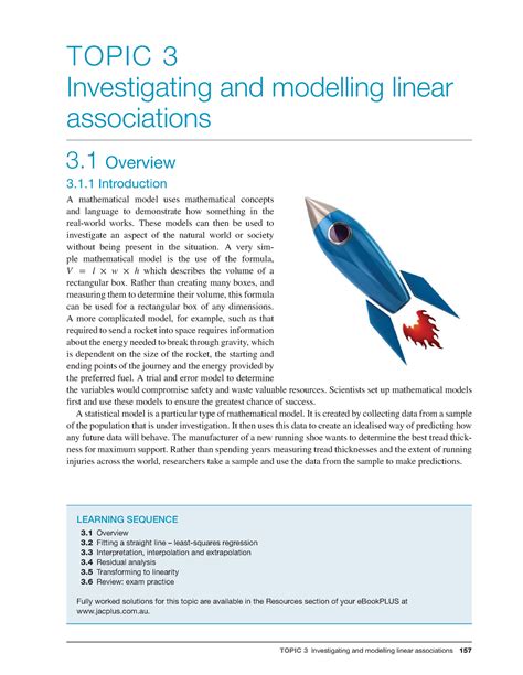 C03investigating And Modelling Linear Associations Topic 3