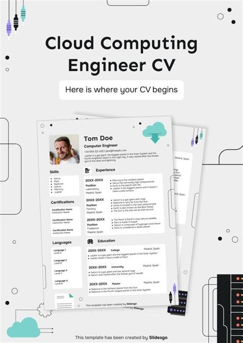 Cloud Computing Engineer Cv Presentation
