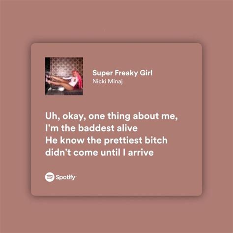 Super Freaky Girl Nicki Minaj In 2022 Just Lyrics Nicki Minaj Lyrics