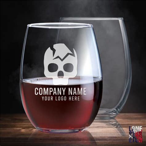 Custom Wine Glasses With Logo Etsy