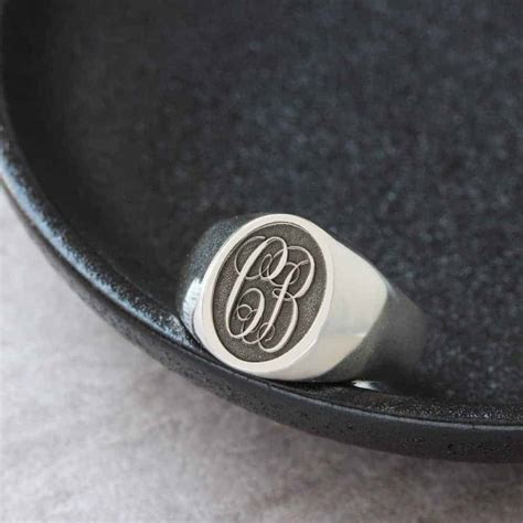 Signet Ring With Engraving For Men Crafted In Solid Sterling Silver