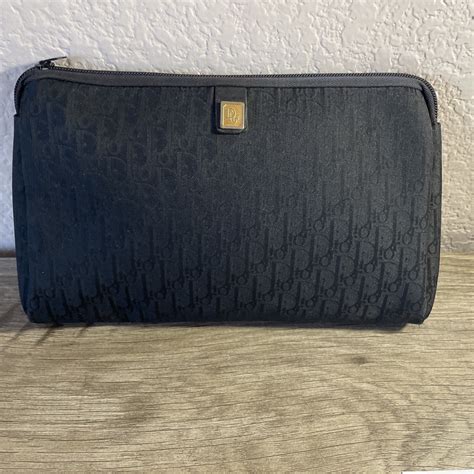 Christian Dior Vintage Purse Makeup Bag Cosmetics Case Monogram Pouch