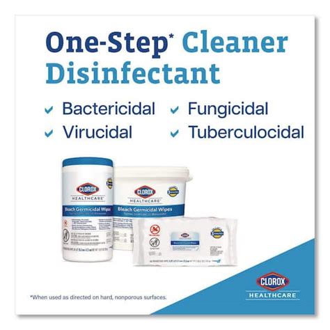 Clorox Healthcare Bleach Germicidal Disinfecting Wipes 6 In X 5in