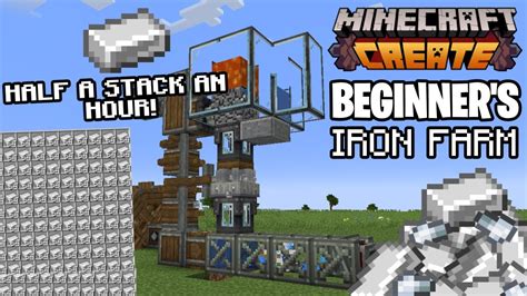 Beginners Easy Iron Farm Minecraft Create Mod Tutorial Youtube