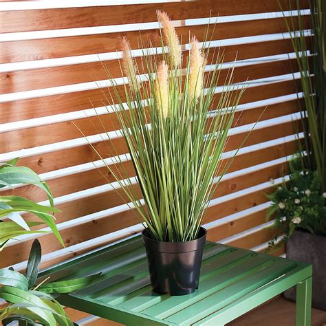 Artificial Plant In Pot Uv Resistant Foxtail Grass For Indoor