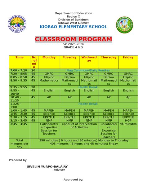Classroom Program Pdf