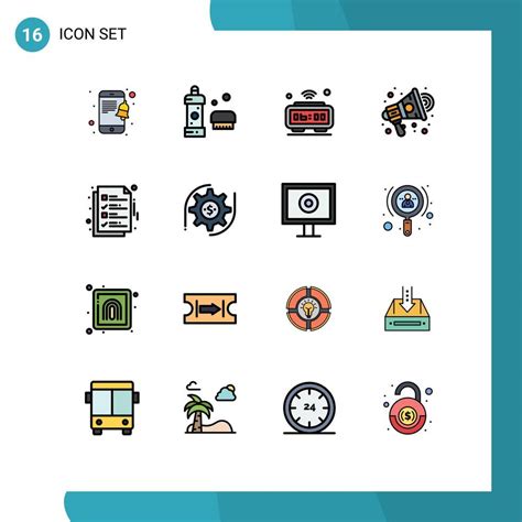 16 User Interface Flat Color Filled Line Pack Of Modern Signs And Symbols Of Delivery Marketing