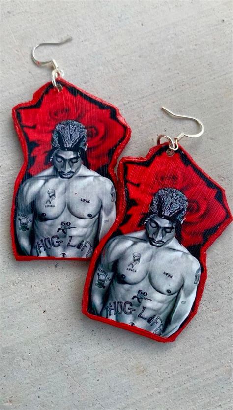 Tupac Earrings The Rose That Grew From Concrete Etsy
