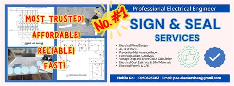 Electrical Engineer Services Sign And Seal Sign And Seal Designs