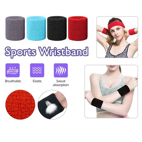 🔥sg Stock🔥 1pc Sport Wristband Sweatband Cotton Hand Band For Gym