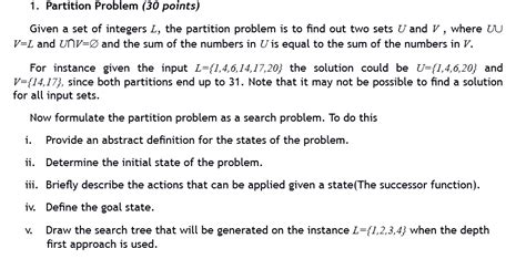 Partition Problem Points Given A Set Of Chegg
