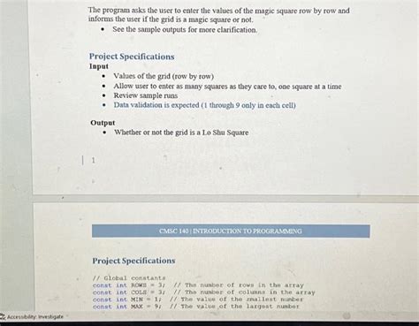 Solved Project 5 Lo Shu Magic Square A Lo Shu Magic Square